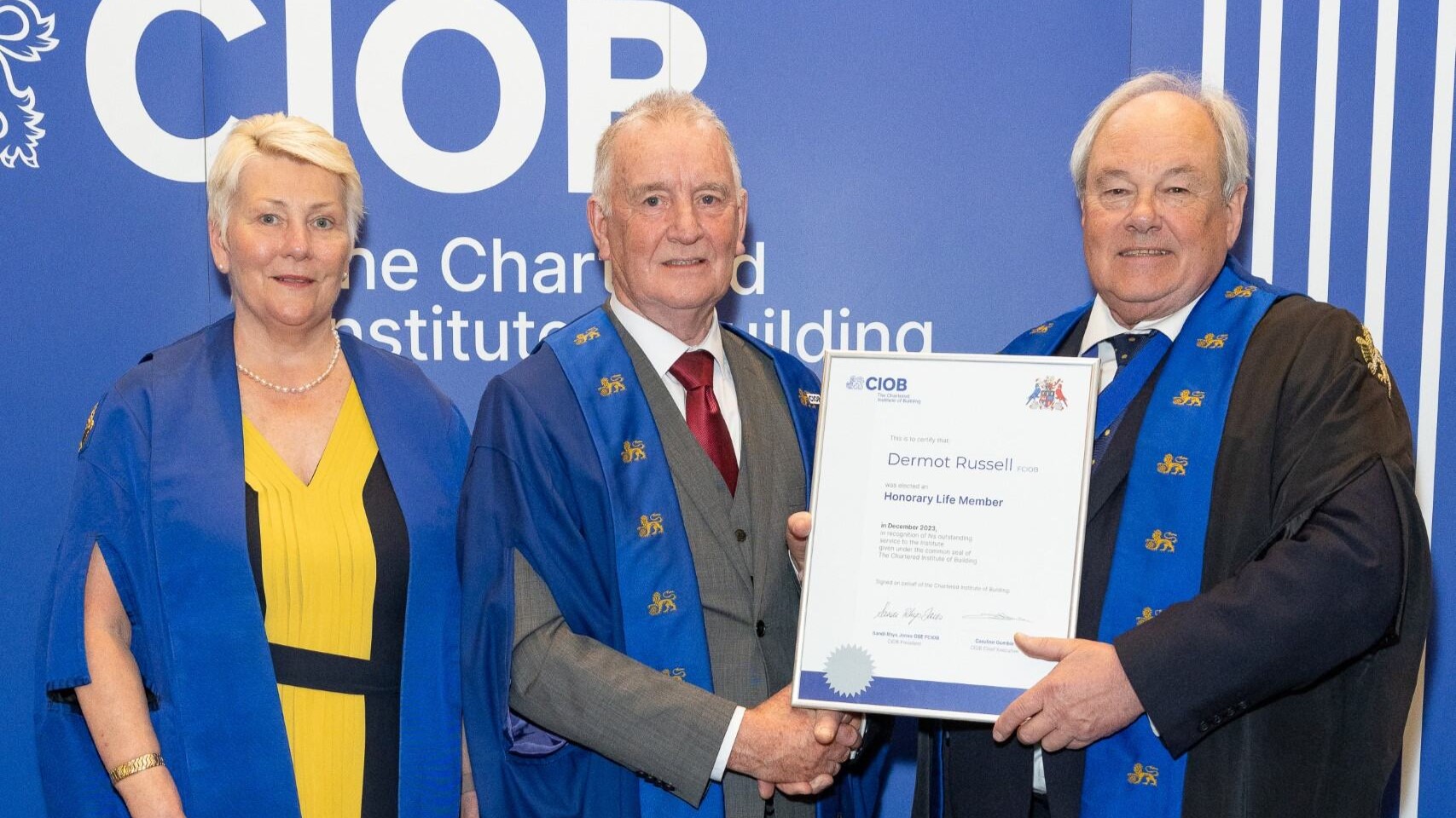 Dermot Russell FCIOB awarded honorary CIOB life membership | CIOB